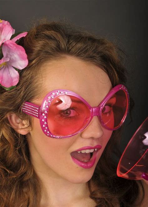 Pink Glam 70s Disco Diva Glasses Pink Glam Stylish Women Fashion