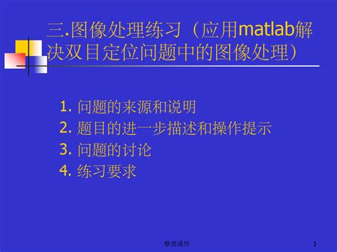 matlab软件图像处理数码相机双目标定问题 word文档在线阅读与下载 免费文档