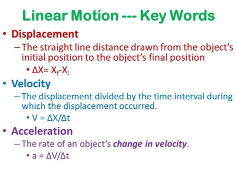 Linear Motion Physics