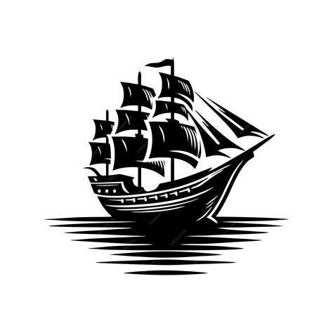 Pinisi Ship Illustration Pinisi Ship Silhouette Premium Ai Generated