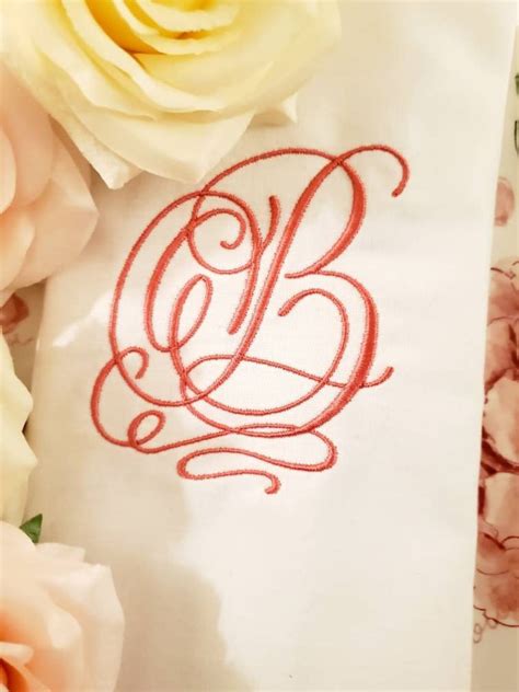 Monogram Embroidery Letter B Elegant Embroidery Design Embroidery