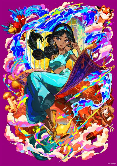 Jasmine Rajah Abu And Iago Disney And 1 More Drawn By Mikapikazo