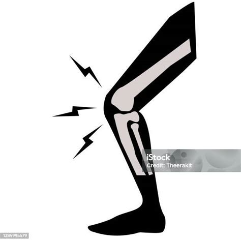 흰색 배경에 급성 무릎 통증 아이콘 염좌 부상 기호 관절염 기호 플랫 스타일 무릎에 대한 스톡 벡터 아트 및 기타 이미지 무릎 개념 개념과 주제 Istock