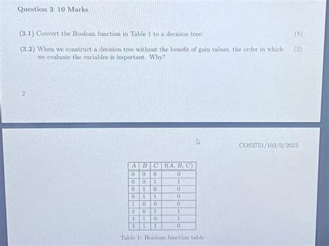 solved question 3 10 marks 3 1 convert the boolean