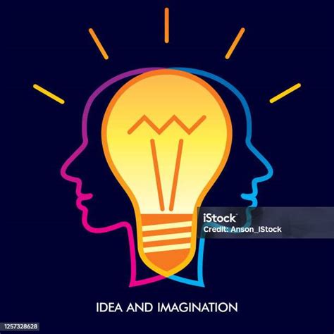 인간의 머리 브레인 스토밍과 새로운 창조적 인 아이디어 일러스트 벡터를 생각 개념에 대한 스톡 벡터 아트 및 기타 이미지