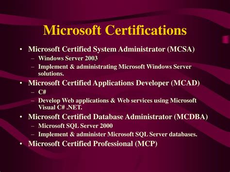 PPT Microsoft Certifications Program PowerPoint Presentation Free Download ID