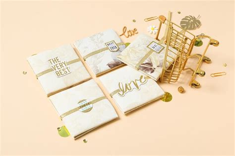 Premium Photo Scrapbooking On A Light Background Flat Lay