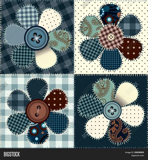 Patchwork Flowers Vector And Photo Free Trial Bigstock