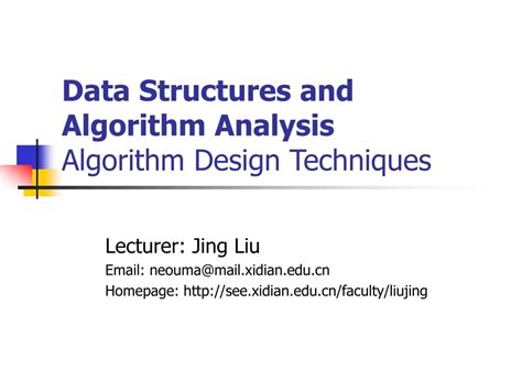 Ppt Data Structures And Algorithm Analysis Algorithm Design Techniques Powerpoint Presentation