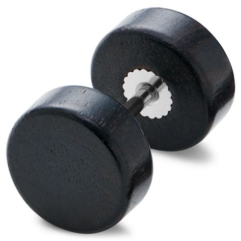 Satago 10 Mm Dark Oak And Stainless Steel Faux Plug Stud Earring In