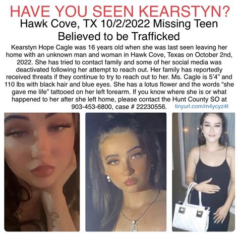 Have You Seen Kearstyn Hawk Cove Tx 1022022 Missing Teen Believed