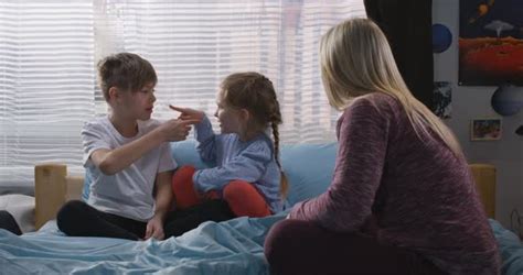 Mother Talking With Bickering Siblings Stock Footage Videohive