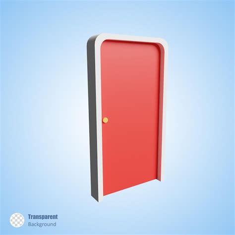 Premium Psd Red Door In 3d Render Design