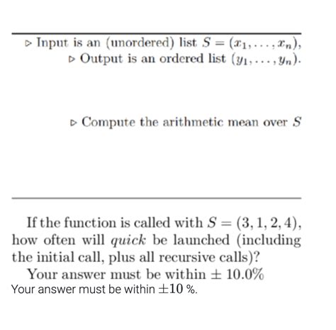 The Following Function Quick S Sorts An Unordered