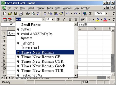 MS Excel Change The Font In A Cell