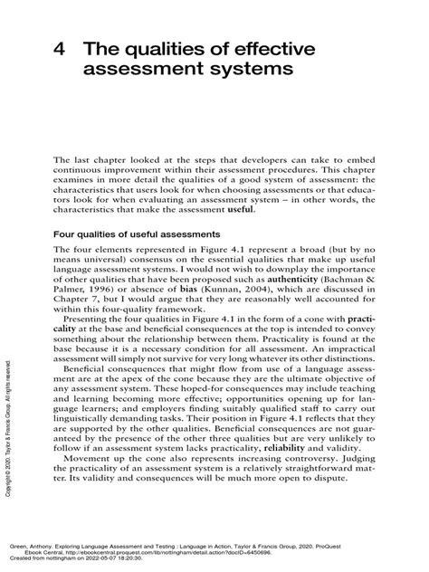 exploring language assessment and testing language four qualities