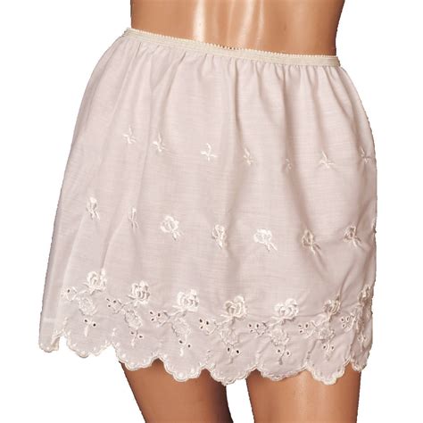 Vintage 60s Embroidered Half Slip For Mini Skirt By Lady Barbara Corset