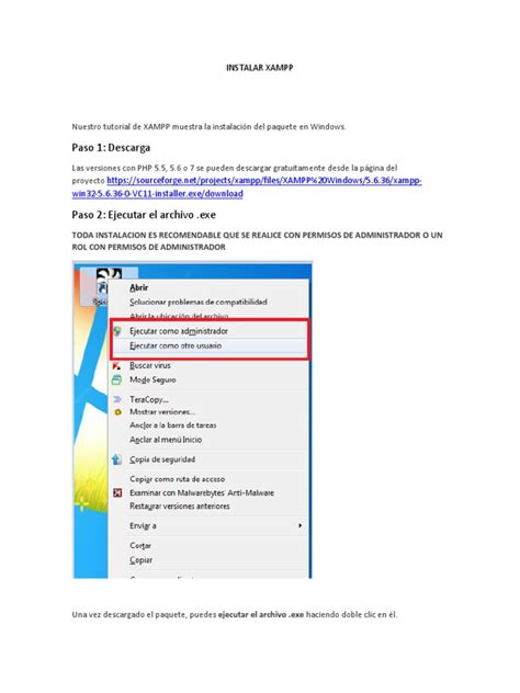 Instalacion Xampp PDF | PDF | Php | Cortafuegos (informática)
