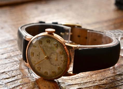 1930年代 アンティーク Rolex（ロレックス 9カラット金 手巻き機械式腕時計アンティーク時計 Rip Cord Vintage Line