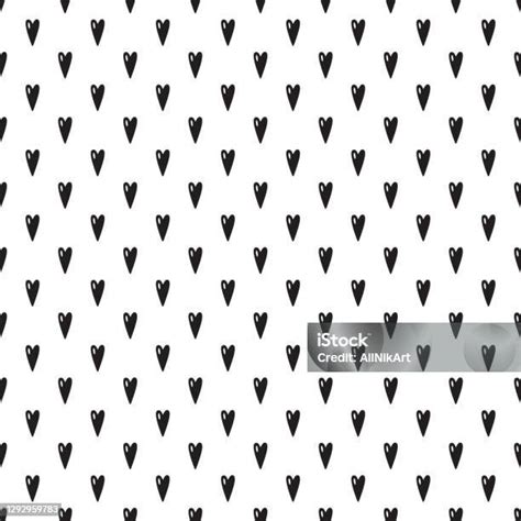 심장 원활한 패턴 사랑 흑백 발렌타인 배경 발렌타인 데이 0명에 대한 스톡 벡터 아트 및 기타 이미지 0명 검은색 공휴일