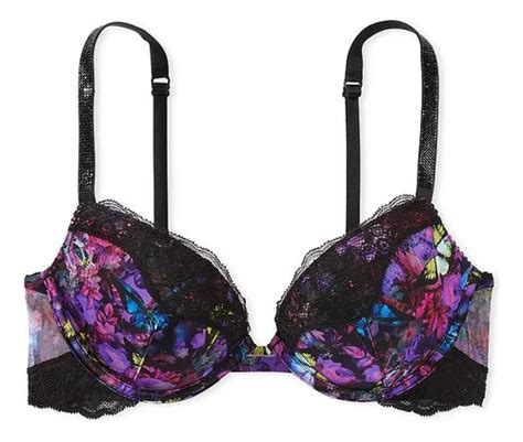 Brasier Push Up Victorias Secret Floreado Tiras Brillo Meses Sin Interés