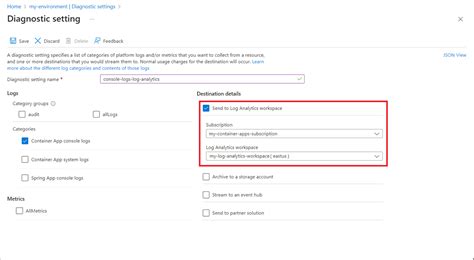 Azure Container Apps のログ ストレージと監視オプション Microsoft Learn