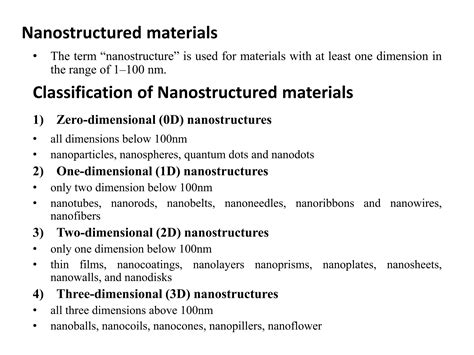 Synthesis And Classification Of Nanostructured Materialspptx Chemistry Science