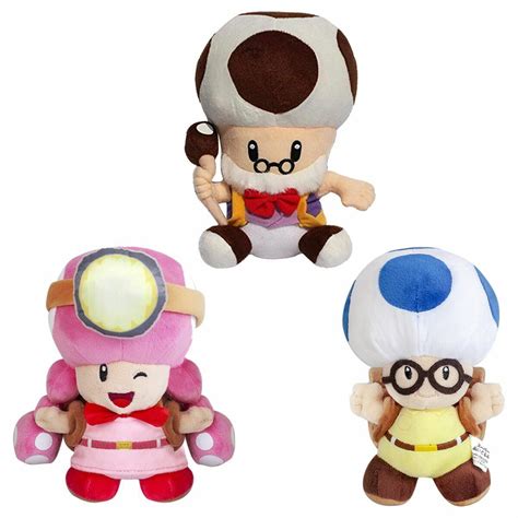 Super Mario Bros Captain Toadette Toad Toadsworth Mushroom Plush Doll