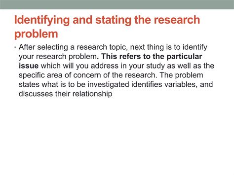 IDENTIFYING THE INQUIRY AND THE STATING THE PROBLEM.pptx | Educational ...