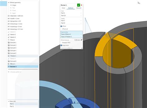 How Can I Keep My Selection After Using Offset Onshape