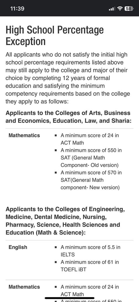 High School Percentage Exception Rqataruniversity