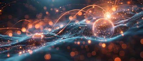 Interlinked Spheres Of Quantum Data Flow Concept Quantum Computing Data Science Networking