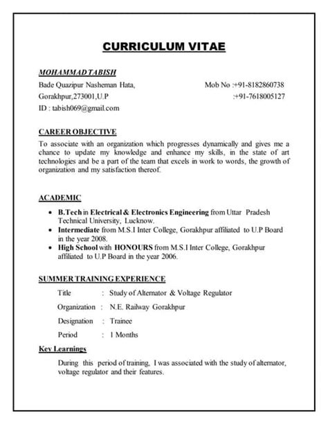 Md Tabish Cv Docx Education