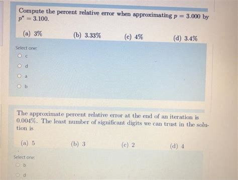 Solved Compute The Absolute Error When Approximating P