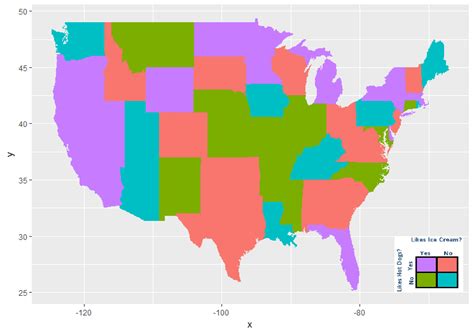 R Create A Unique Legend Based On A Contingency 2x2 Table In Geommap Or Ggplot2 Stack