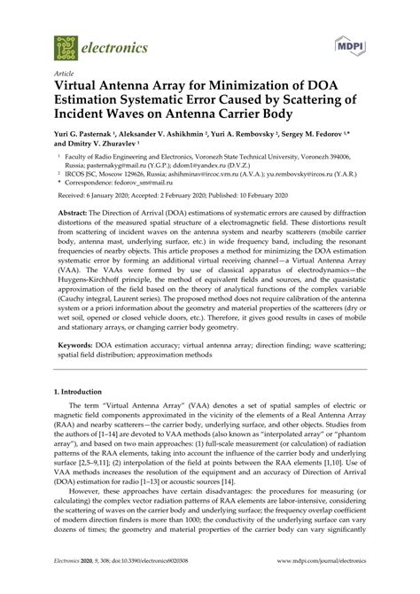 pdf virtual antenna array for minimization of doa estimation