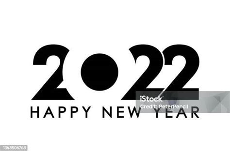 2022 새해 복 많이 받으기 배너 디자인 템플릿 흰색 배경에 격리 로고 텍스트 기호 휴일 인사말 카드 벡터 스톡 일러스트레이션