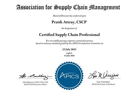 Pratik Attray Cscp Cpim Ctl On Linkedin Happy To Share Being Cscp Certified 39 Comments