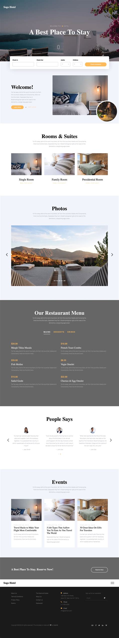 sogo free bootstrap hotel website template