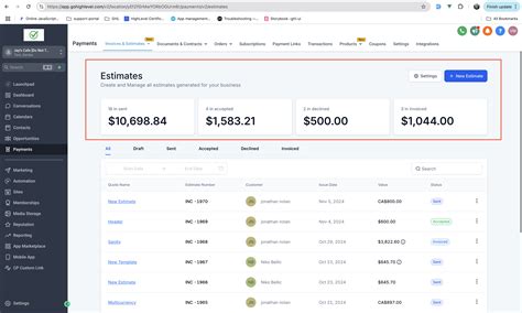 Realtime Multi Currency Supported Dashboard Stats For Invoices Estimates HighLevel Changelog