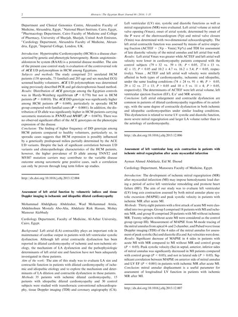 Pdf Assessment Of Left Atrial Function By Volumetric Indices And