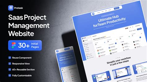 Protask Saas Project Management Website Ui Kit Figma