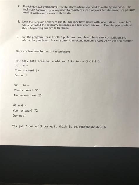 Solved Complete The Python Partially Completed Program For A