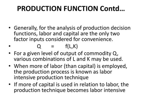 Production Function Ppt