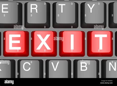 Red Exit Button On Modern Computer Keyboard Stock Photo Alamy