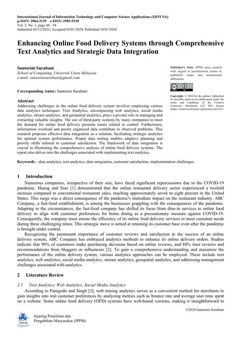 Pdf Enhancing Online Food Delivery Systems Through Comprehensive Text Analytics And Strategic