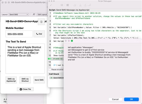 Part 3 Sending Sms From Filemaker With Applescripthomebase Software