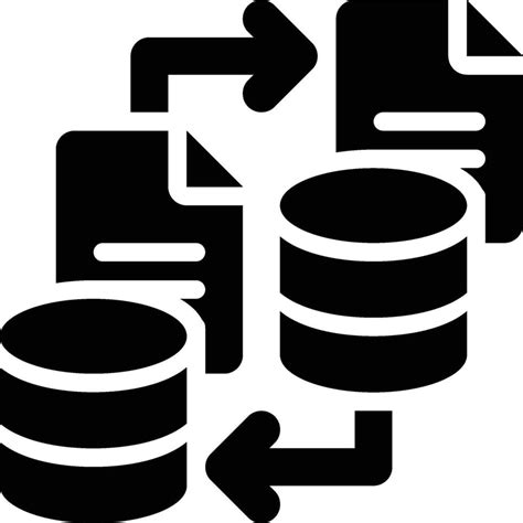 Data Replication Data Backup Data Duplication Glyph Solid Icon