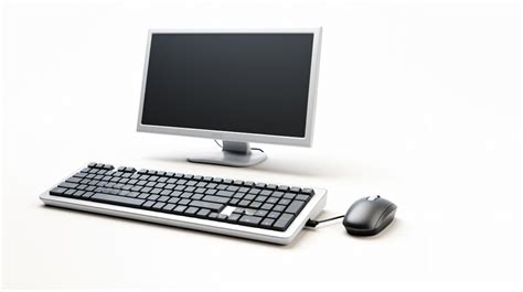 A Black And Silver Computer Monitor And A Black Keyboard Premium Ai Generated Image