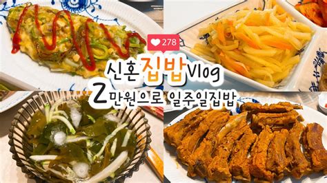 일주일집밥🍚2만원으로 알뜰하고 맛있게 신혼집밥브이로그🍯돼지고기장조림 두부조림 오이냉국 소고기미역국 감자볶음 애호박감자전 Youtube